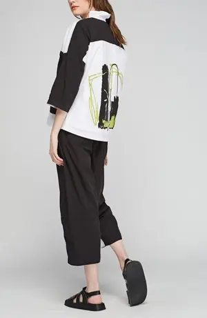 LUUKAA Sonata Poplin Pants With Horizontal Seam Detail