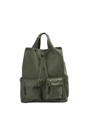 SCALPERS Canvas Drawstring Backpack - Khaki