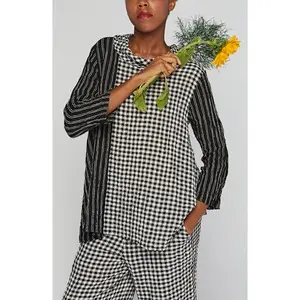 LUUKAA Illustra Checkered And Striped Blended - Black