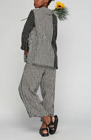 LUUKAA Illustra Checkered And Striped Blended