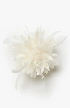 HELENA SIMON Dahlia Floral Brooch - White