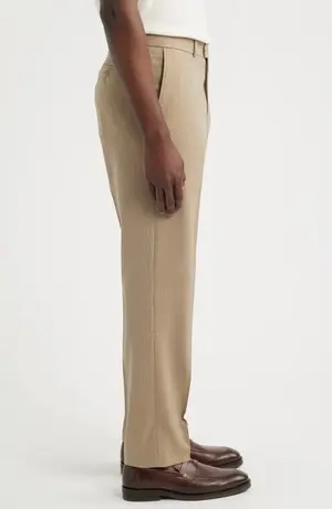 Berle Lightweight Mesh Weave Wool Dress Pants - Wicker Light