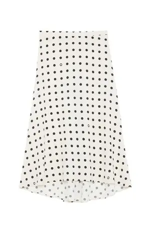 OTTOD'AME Polka Dot Viscose Long Skirt