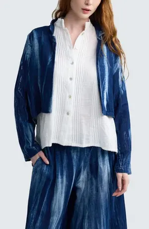 LUUKAA Reese Batik-effect Short Jacket - Candy Sky