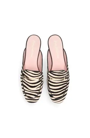 Pretty Ballerinas Round Toe Animal Print Loafer Slide - Beige
