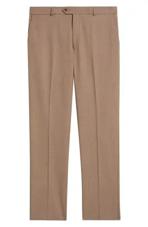 Berle Lightweight Mesh Weave Wool Dress Pants - Brown Mix