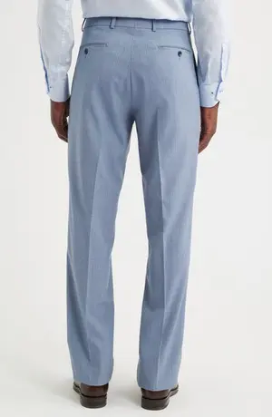 Berle Lightweight Mesh Weave Wool Dress Pants - Blue Mix