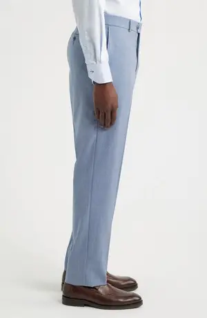 Berle Lightweight Mesh Weave Wool Dress Pants - Blue Mix