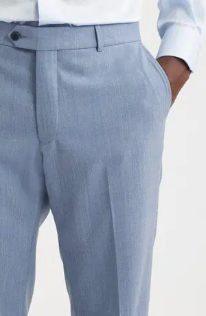 Berle Lightweight Mesh Weave Wool Dress Pants - Blue Mix