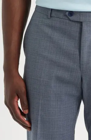 Berle Luxury Performance Flat Front Multiscreen Check Dress Pants
