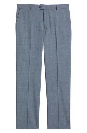 Berle Luxury Performance Flat Front Multiscreen Check Dress Pants