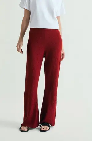 SCALPERS Set Pointelle Knit Pant - Red