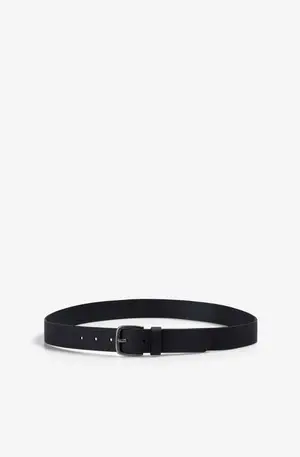 SCALPERS Textured Leather Belt With Silver-tone Buckle