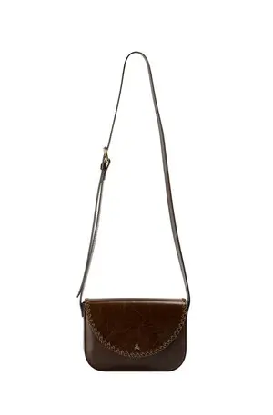 SCALPERS Newnina" Leather Shoulder Bag - Brown