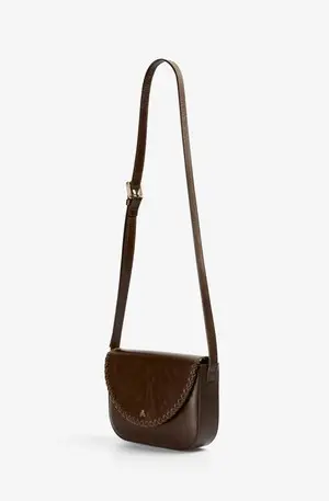 SCALPERS Newnina" Leather Shoulder Bag - Brown