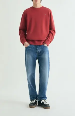 SCALPERS Contrast Embroidered Skull Sweatshirt - Red