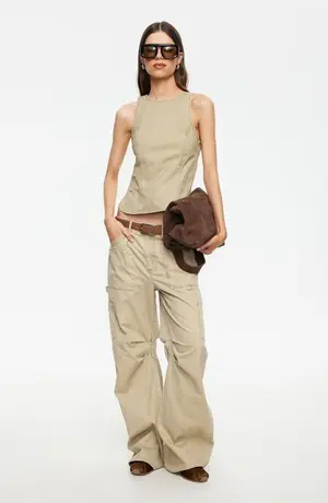 Lioness Miami Vice Low Rise Carpenter Pants - Tan