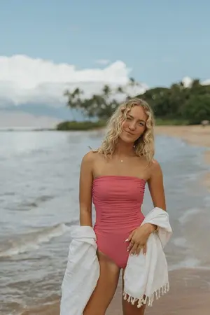 Geode Swimwear Berry Adjustable Strap One Piece