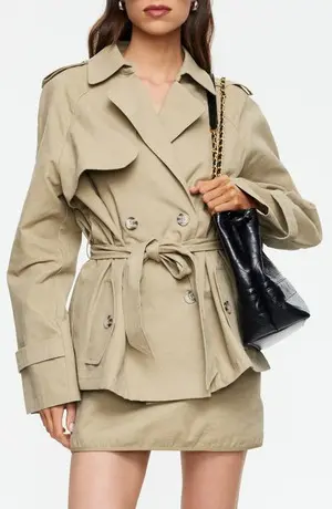 Lioness Trencherous Crop Coat - Tan