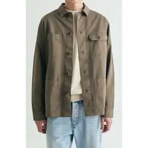 SCALPERS Overshirt With Buttoned Pockets - Khaki