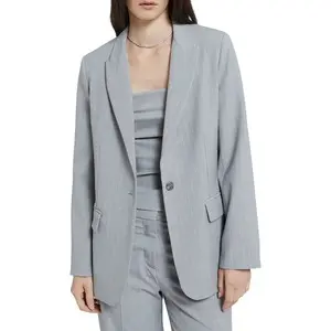 OTTOD'AME One-button Pinstriped Jacket - Grey