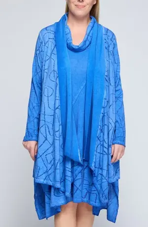 LUUKAA Axel Devore Cotton Jersey Duster Blue