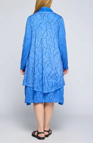 LUUKAA Devore Cotton Jersey Duster With Pointed Hem