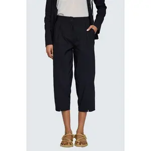 LUUKAA Elara Stretch Linen Cotton Blend Pants - Black
