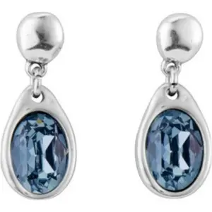 UNODE50 Sterling -plated Crystal Drop Earrings - Silver