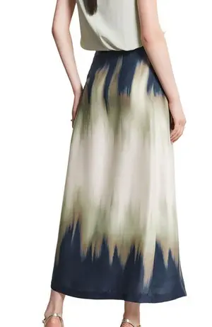 OTTOD'AME Printed Viscose Long Skirt