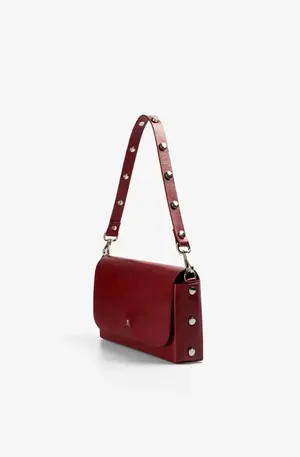 SCALPERS Mini Leather Studs Bag - Red