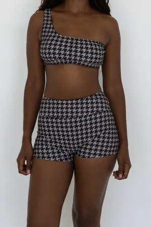 Geode Swimwear Bristol High Waisted Swim Shorts - Black