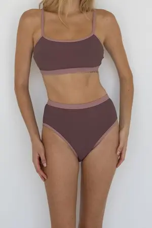 Geode Swimwear Oahu High Waisted Bikini Bottoms - Green