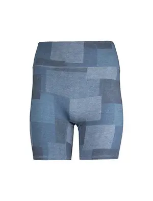 LEZAT Ada Organic Cotton Bike Shorts - Denim Patchwork