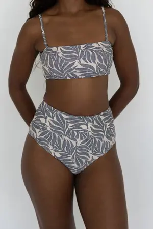Geode Swimwear Palma High Waisted Bikini Bottoms - Grey