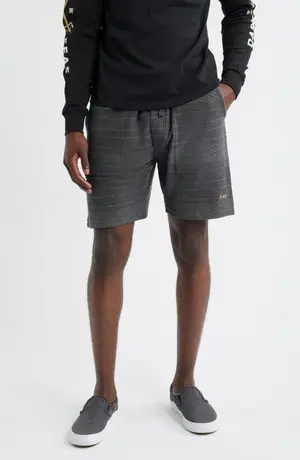 DARK SEAS Cyrus Stripe French Terry Drawstring Shorts - Black