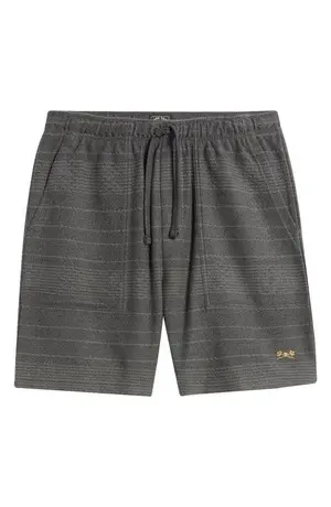 DARK SEAS Cyrus Stripe French Terry Drawstring Shorts - Black