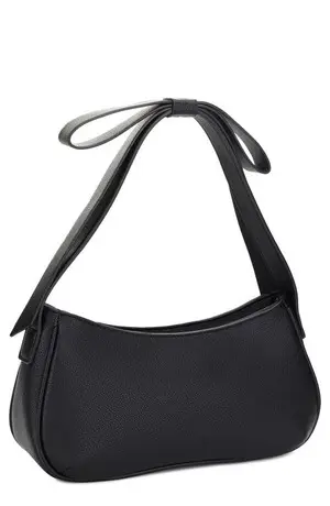 MALI + LILI Marissa Bow Vegan Leather Shoulder Bag - Black