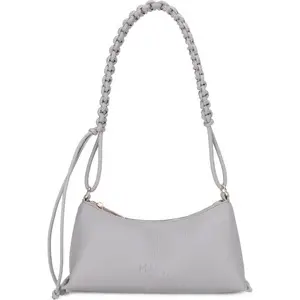 MALI + LILI Phoebe Vegan Leather Shoulder Bag With Braided Strap - Grey