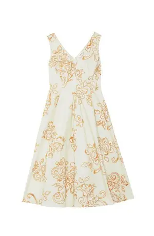 OTTOD'AME Printed Poplin Midi Dress