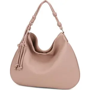 MALI + LILI Yasmin Vegan Leather Hobo Shoulder Bag - Sand