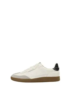 SCALPERS Leather Sneaker Contrast Sole - White