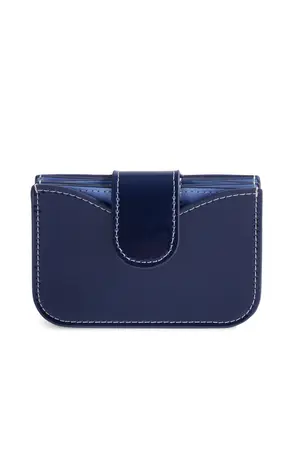 JURGI Lili Patent Leather Accordion Wallet - Navy