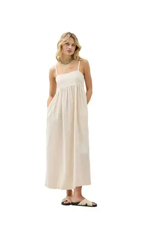 Richer Poorer Richer Poorer Linen Blend Maxi Dress Bone