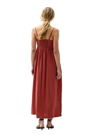 Richer Poorer Linen Blend Maxi Dress - Marsala
