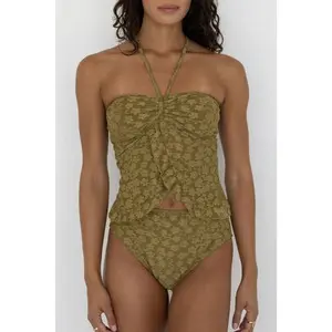 Geode Swimwear Ivy Halter Tankini Top - Green