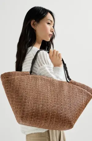 Brunello Cucinelli Raffia Large Panier Shopper