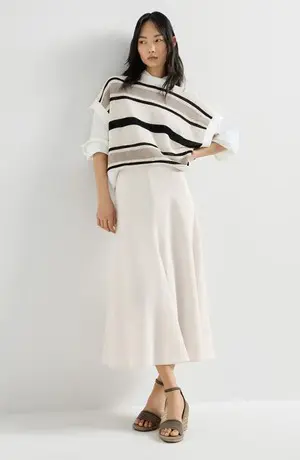 Brunello Cucinelli Cotton Organza Skirt - Milk