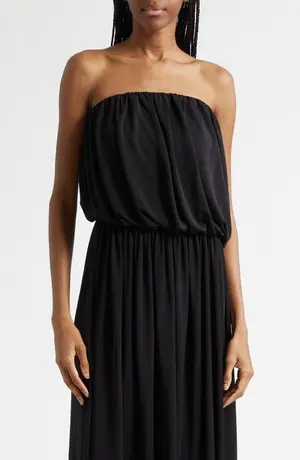 Cinq À Sept Calden Strapless Bubble Hem Top - Black