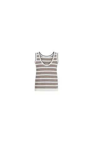 Brunello Cucinelli Striped Cotton Knit Top